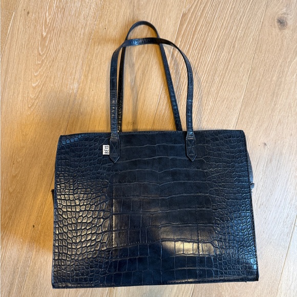 BEIS | Bags | Beis The Work Tote In Black Croc | Poshmark